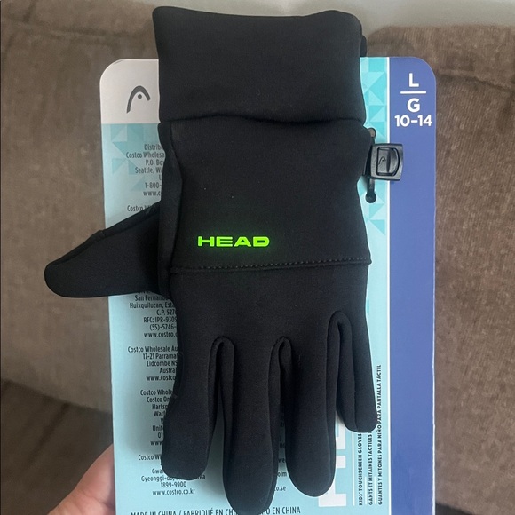 Head | Other | Kids Head Black Gloves With Bright Green Logo | Poshmark